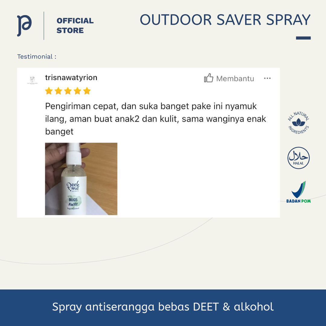 Outdoor Saver Spray - Pengusir Serangga Alami untuk Anak – Peek.Me Naturals